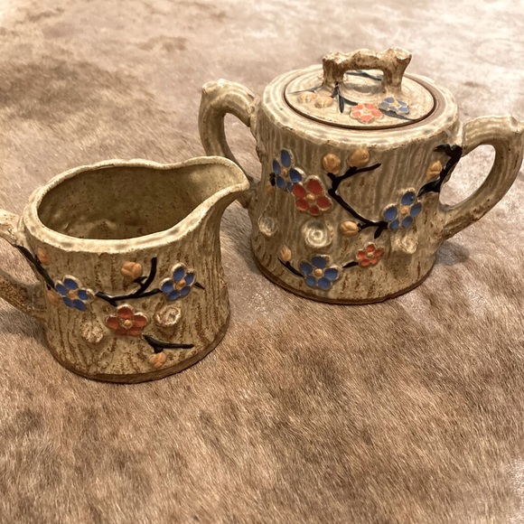 Vintage | Kitchen | Vintage Japanese Tree Stump Cream And Sugar Set ...